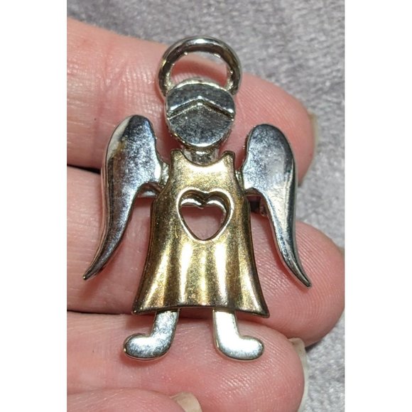 Jewelry | Silver And Gold Angel Brooch | Poshmark